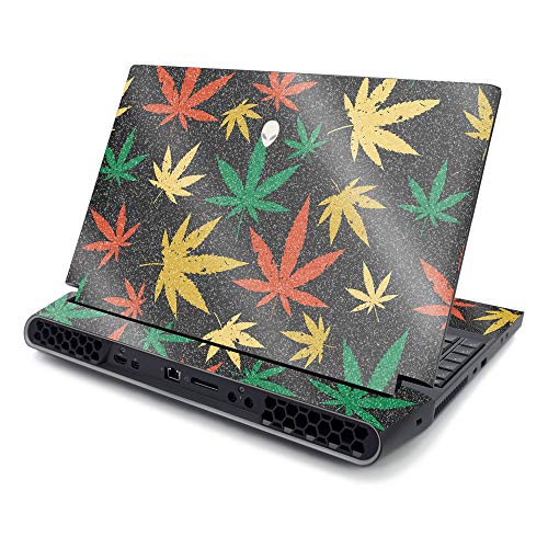 MightySkins Glossy Glitter Skin Compatible with Alienware Area-51M 17" (2019) - Rastafari Kush | Protective, Durable High-Gloss Glitter Finish | Easy to Apply and Change Style | Made in The USA