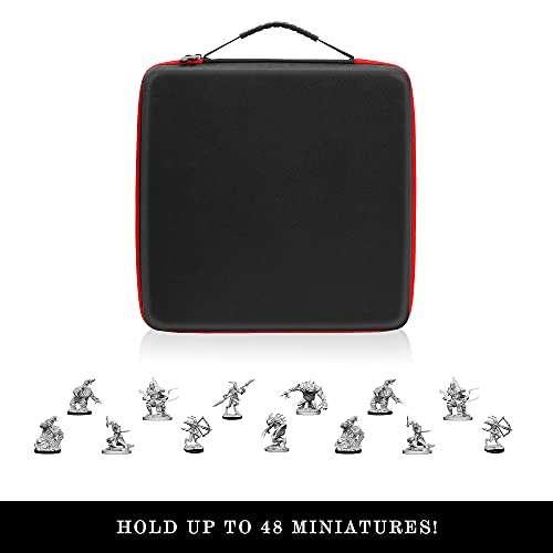 RHCOM Miniature Storage Sturdy Carrying Figure Case with 48 Slot Figurine Minature,Compatible with Warhammer 40k, Dungeons & Dragons and More