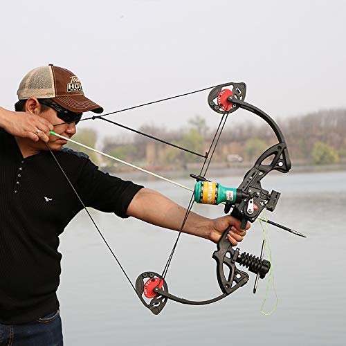 Compound Bow, 12-40Lbs ABS Pulley Bow Archery Set Outdoor Adjustable Longbow Shooting Bow for Children's and Adult Garden Game,Red