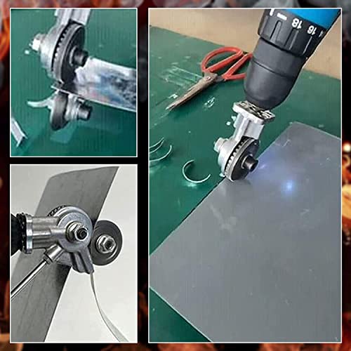 Electric Drill Plate Cutter, Electric Drill Shears Attachment Cutter Nibbler, Double Headed Sheet Metal Nibbler Cutter, Safe and Durable Drill Attachment for Metal Cutting