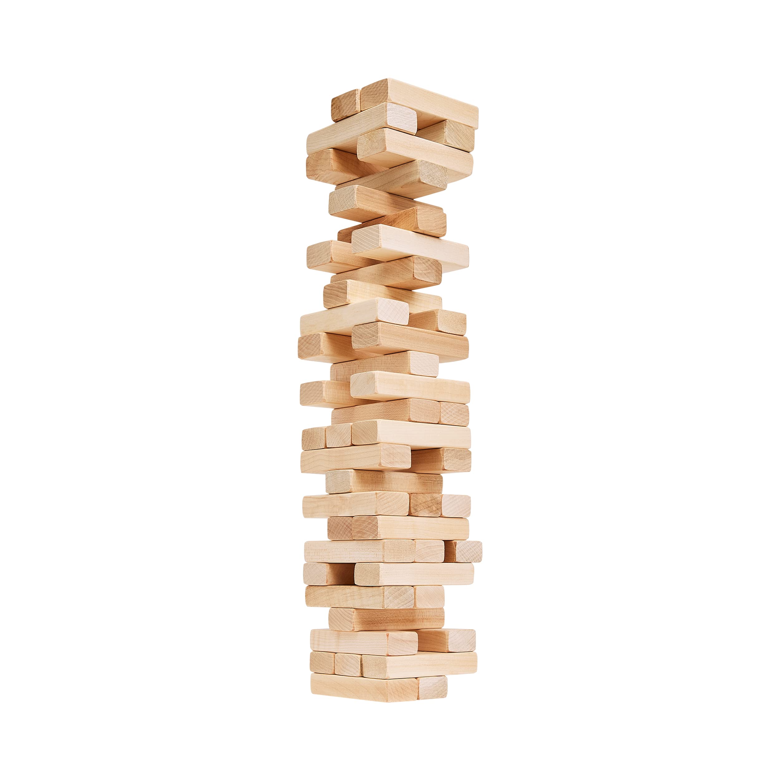 Pennsylvania Woodworks Maple Tumble Tower Game - Heavy Duty Timber Tower Wooden Block Set - Stackable Hardwood Blocks - Tabletop & Outdoor Family Games - Maple Hardwood