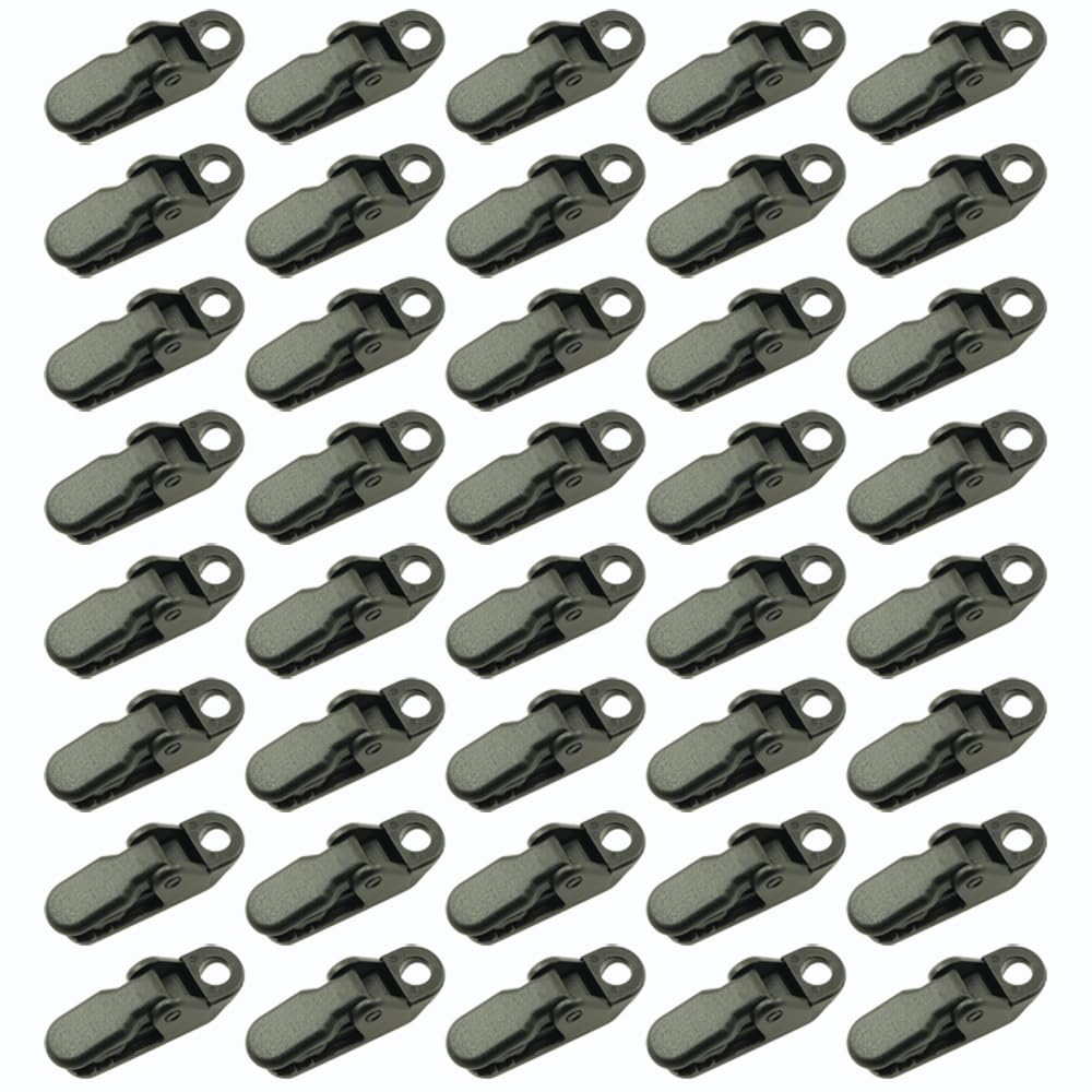 Pro Bamboo Kitchen 40PCS Waterproof Clip Heavy Duty Plastic Multi-Purpose Clip Sunshade Clip Crocodile Clip Outdoor Camping Tent Tarpaulin Clasp Hook Fixed Tent Curtain Boat Cover Black
