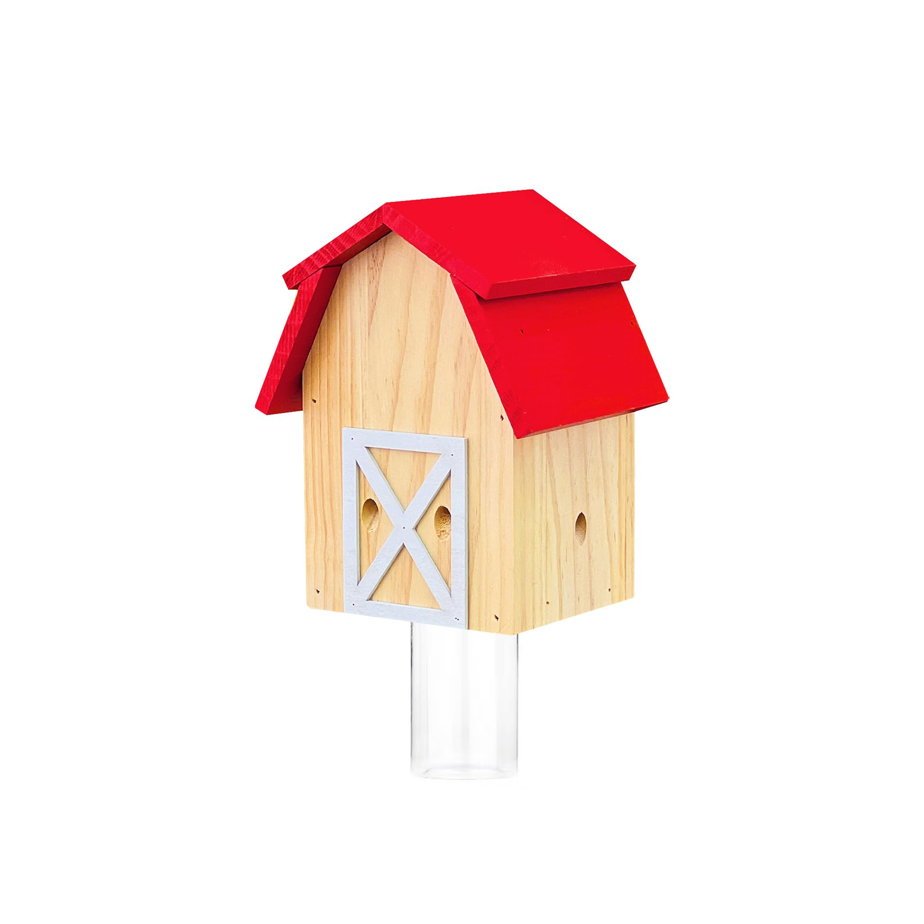 GRTRE 1 Pack Wood Carpenter Bee Trap for Outside - Best Bee Trap - Wood Boring Bee Trap- Nature Barn Style Carpenter Bee Traps Outdoor Hanging - Insect Traps Removes Carpenter bee