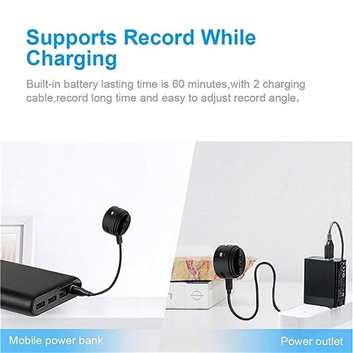 Gosuguu Mini 1080P HD Camera Wireless WiFi for Home - Security Cam Night Vision Motion Detects with 360Β° Adjust Snake Tube,Built-in 320mA Battery,Support 2.4GHZ WiFi
