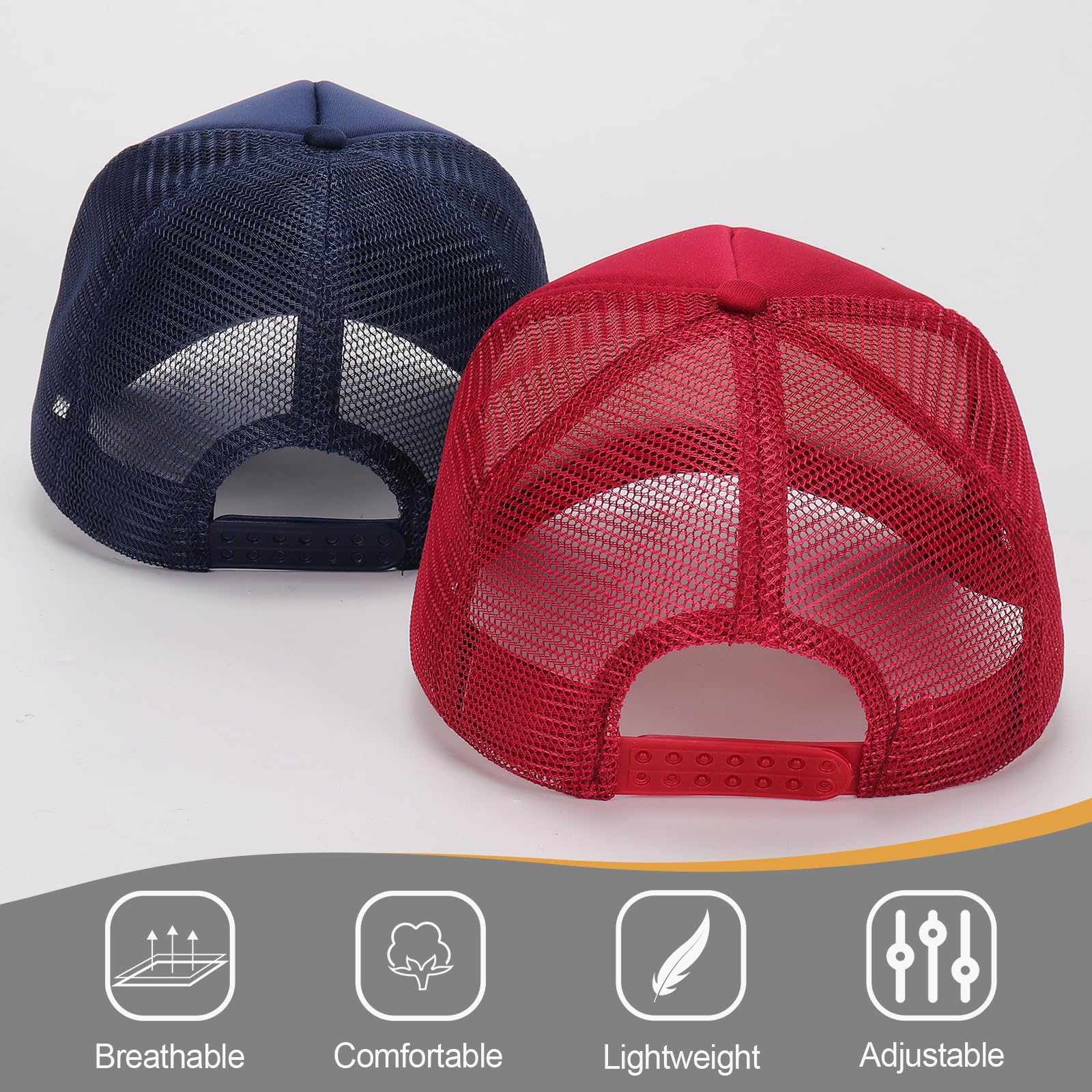 Forwe 2Pcs Dad and Mom Hats Fathers Day Mom Dad Gifts Trucker Hats Adjustable Mesh Baseball Cap(US, Alpha, One Size, DAD+Dad's Dude)