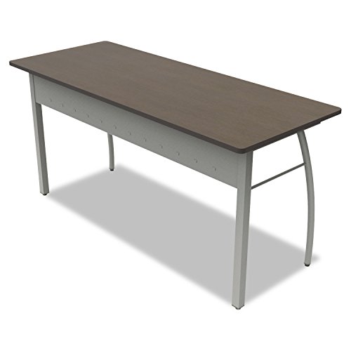 Linea Italia TR742MOC Trento Line Rectangular Desk, 59-1/8w x 23-5/8d x 29-1/2h, Mocha/Gray