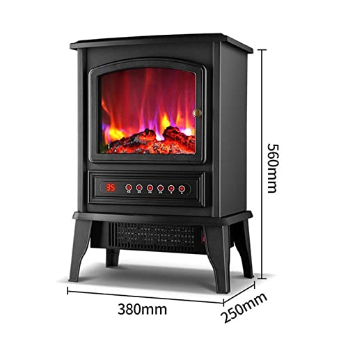 Electric Fireplace Compact Electric Fireplace Stove, 22”Freestanding Stove Heater with Remote Control Realistic Flame Overheating Safety Protection, for Small Spaces,2000W Fire Flame Effect ( Color :