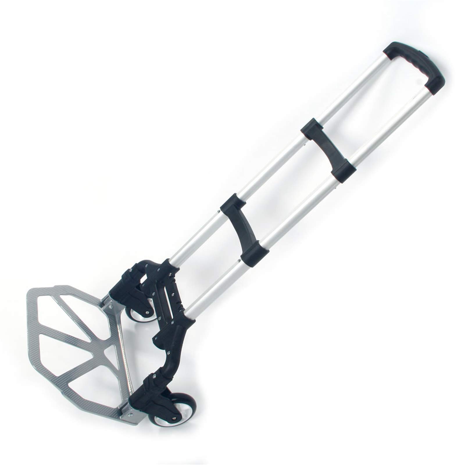 gt6-ZJ Portable Folding Collapsible Aluminum Cart Dolly Push Truck Trolley Black
