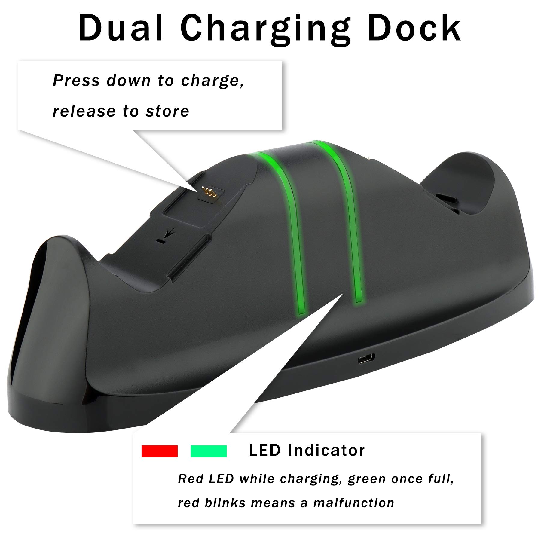 Controller Charger for Xbox Series X S - Dual Controller Charger Kit Compatible with Xbox Series X/Series S/One/One X/One S Elite