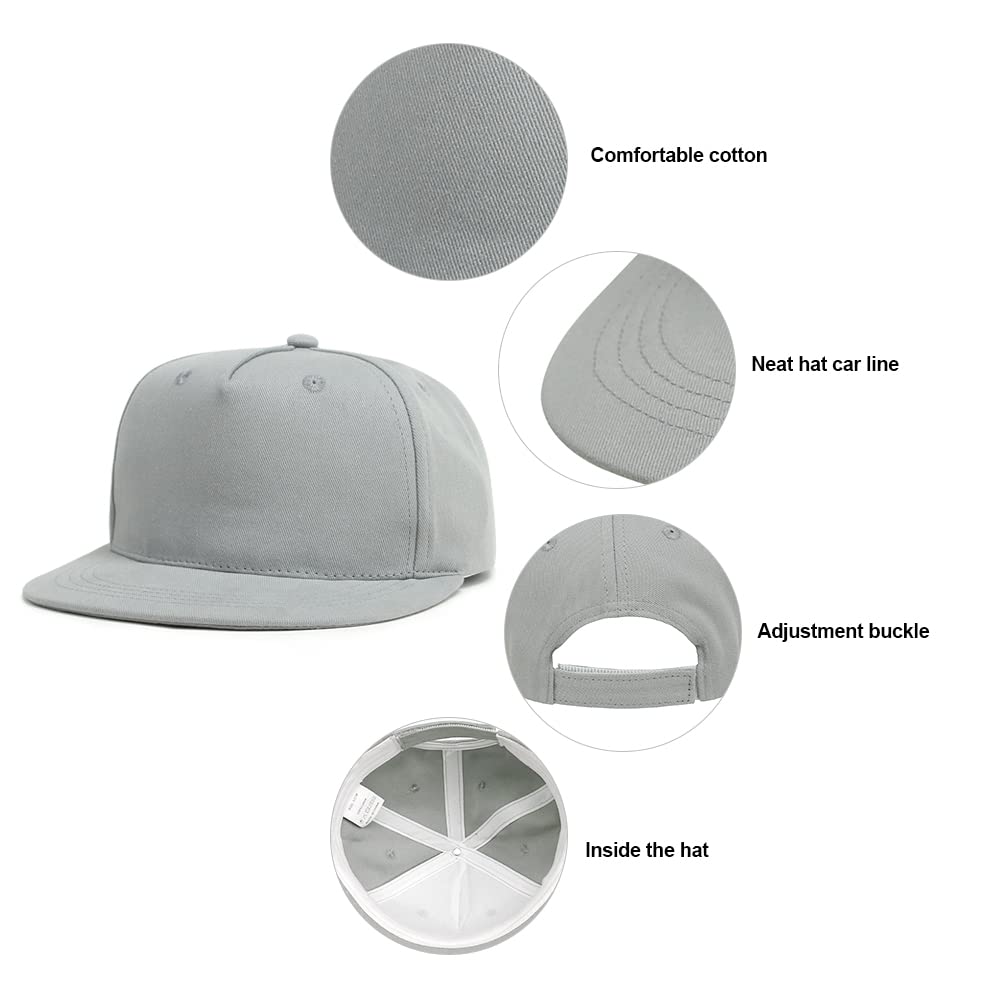 LAPI.ZAPI 2 Pack Toddler Baseball Hat for Boys Girls Snapback Cap Adjustable Cotton Dinosaur Hats Kids 1-5 Years (2-5 Years, 2pack Black & Grey)