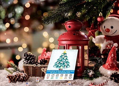 Christmas Party Roll The Dice Game, Kids Table Game, 20 Play Cards 20 Transparent Dices - 5 x 6 inches (MMgame-B002)