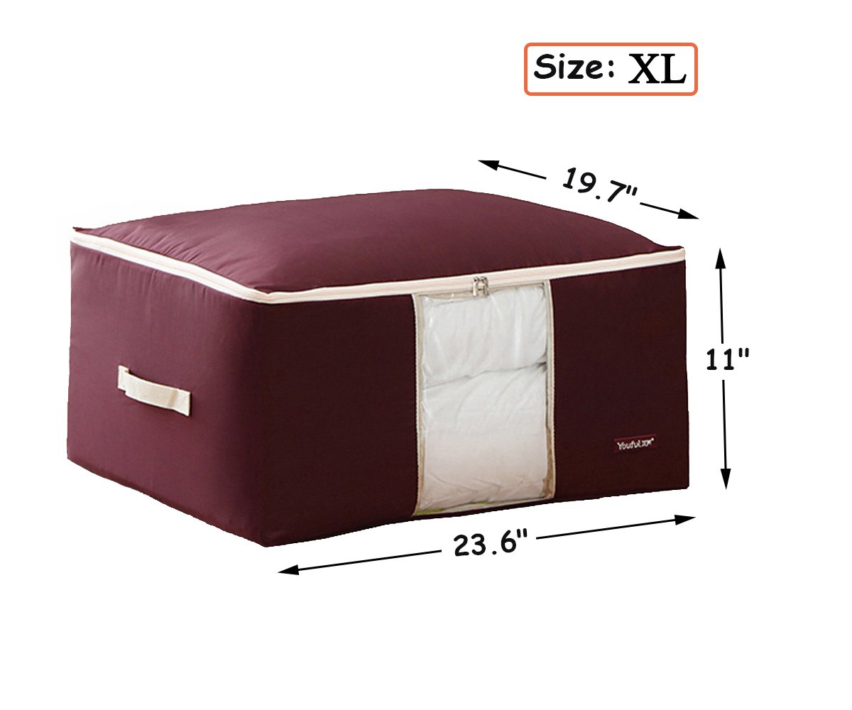 Oululu Oxford Storage Bag for Quilt Blanket Clothes Comforter (Wine Red, XL)