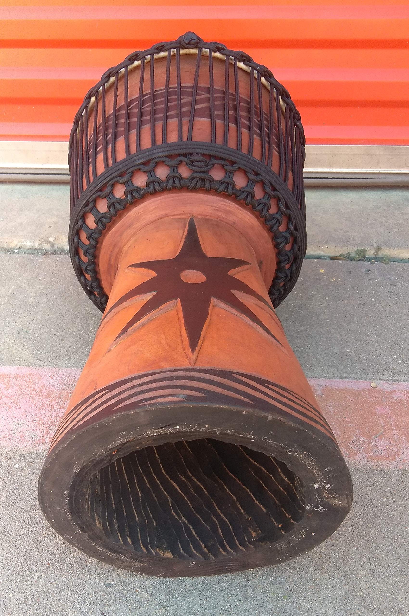 Large (M6) ~ 24" X 14" Djembe Deep Carved Hand Drum Bongo, STAR