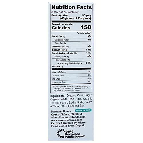 Namaste Foods Organic Gluten Free Yellow Cake Mix, 12 Ounce β Allergen Free
