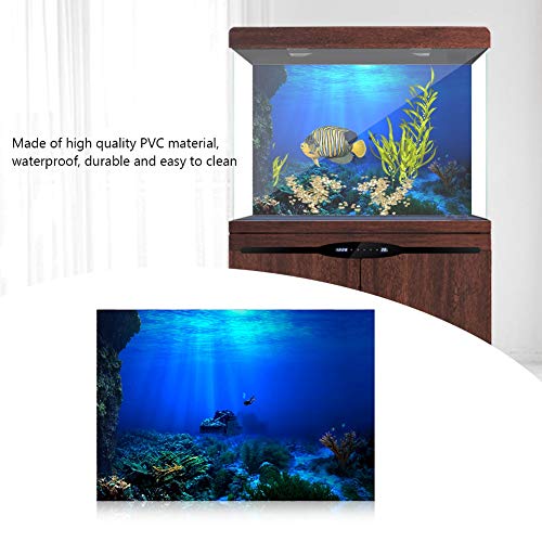 GOTOTOP Aquarium Background 75 Gallon Tank Aquarium Poster Adhesive, Aquarium Background Decoration Seaworld Poster Self-Adhesive Underwater Coral Decor(122 * 50cm)