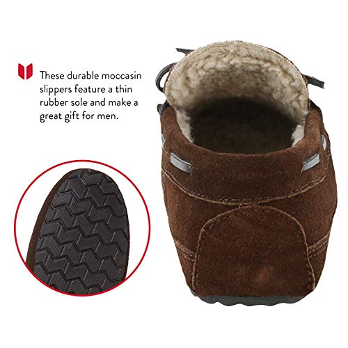 Minnetonka Men's Casey Moccasin Slippers Chocolate 10.5 M