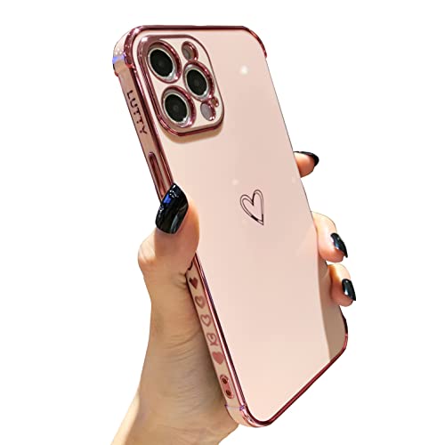 LUTTY Compatible with iPhone 14 Pro Case Cute, Soft Tup Phone Cases for Women, [Full Reinforced Camera Protection] & [Raised Corners Bumper] Cover for 14 Pro (6.1 Inch) -Candy Pink