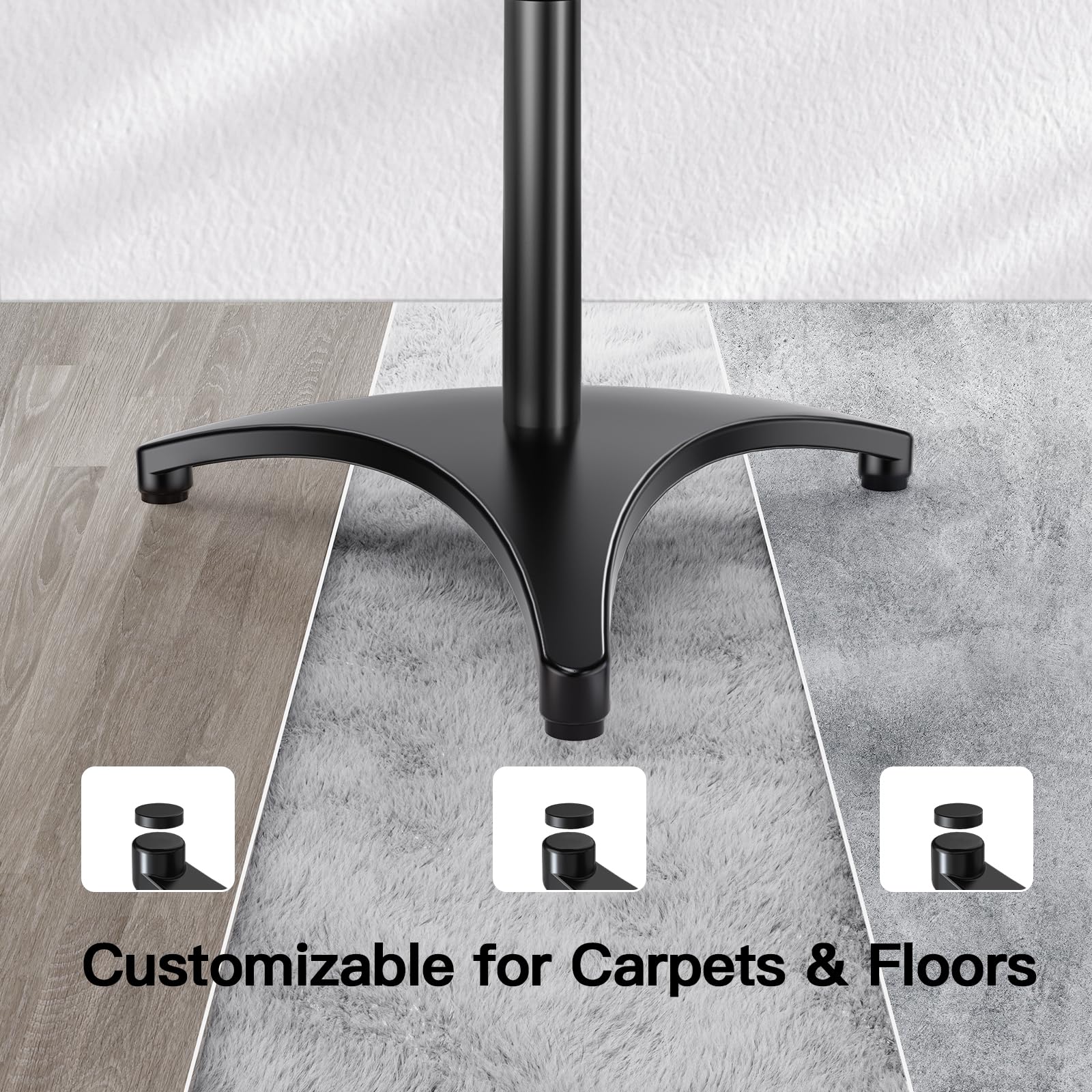PERLESMITH Speaker Stand Height Adjustable - Extends 19.29" to 44.29" - Holds Satellite Speakers & Small Bookshelf Speakers up to 9 lbs, Floor Stands for Sony Bose Polk JBL Yamaha and Others - 1 Pair