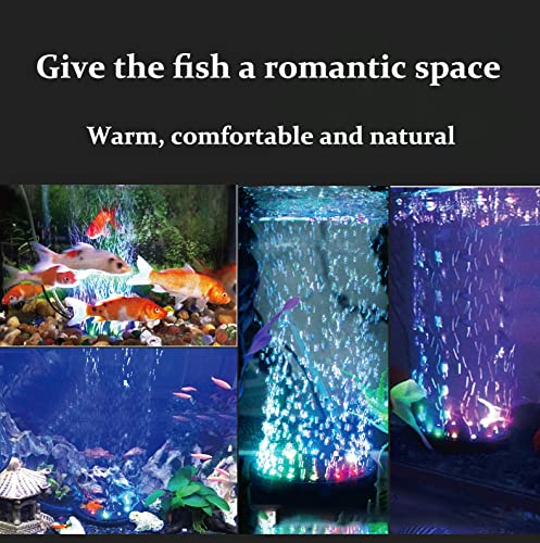 Gouccpu 9 LED Beads Submersible Fish Tank Bubble Light Air Stone Aquarium Decoration Fish Tank Aquarium Accessories Bubbler Underwater Round Small Bubbles Lamp Connect to air Pump (q9)