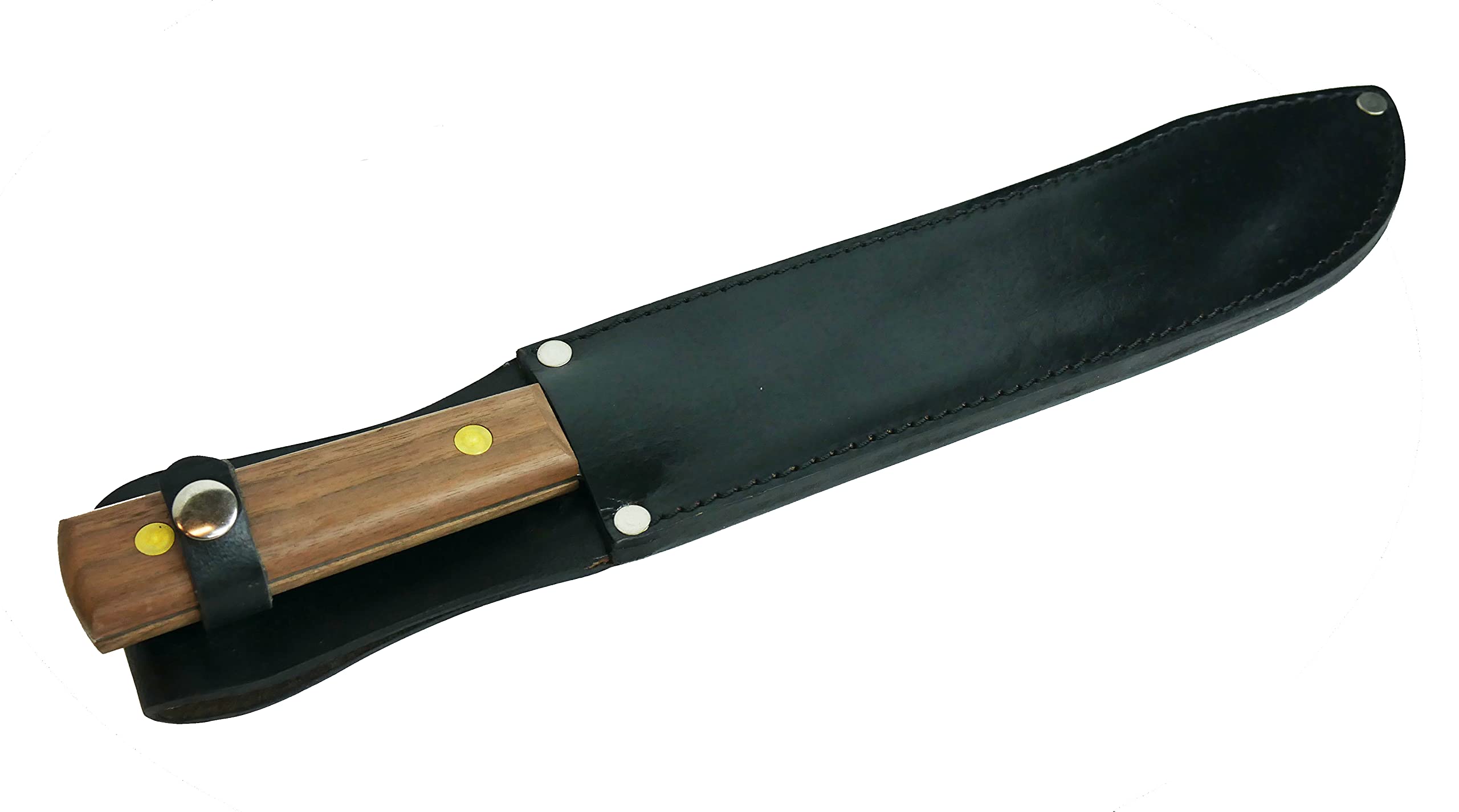 Generic 10 inch Knife Sheath - Made to Fit 10-Inch Old Hickory Butcher Knives OKC Leather with Belt Loop in Color Black (10 Inch)