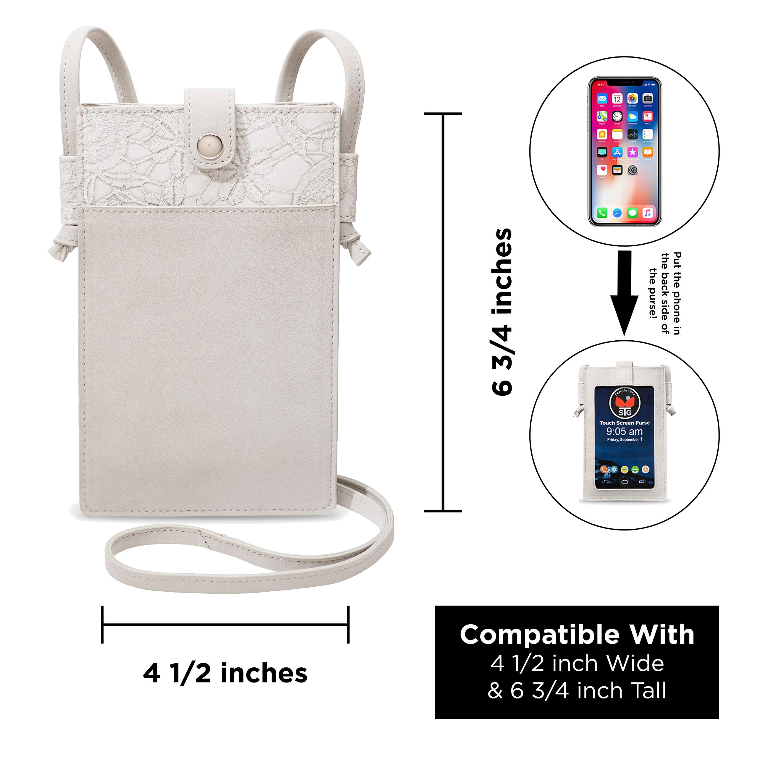 Save the Girls Lacey Mae Touchscreen Purse A Crossbody Smartphone Purse with 3 Credit Card Slots