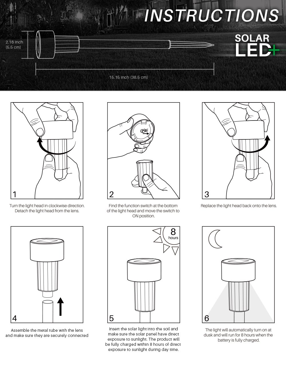 Outdoor Solar Lights Landscape Lighting: Deluxe 12 Pack Stainless Steel Solar Powered LED Patio Lights - Outside Pathway Deck Garden or Home Security Driveway & Backyard Path Light for Lawn or Walkway