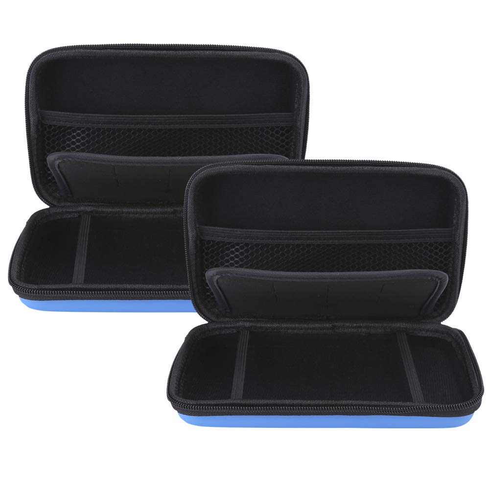 Convenient to Carry Game Accessory Used to Store Hard Game Console Bag Double‑Layer Nylon Compartment Elastic Glue Frame for Home Office 3Ds 3Ds XL(Blue)