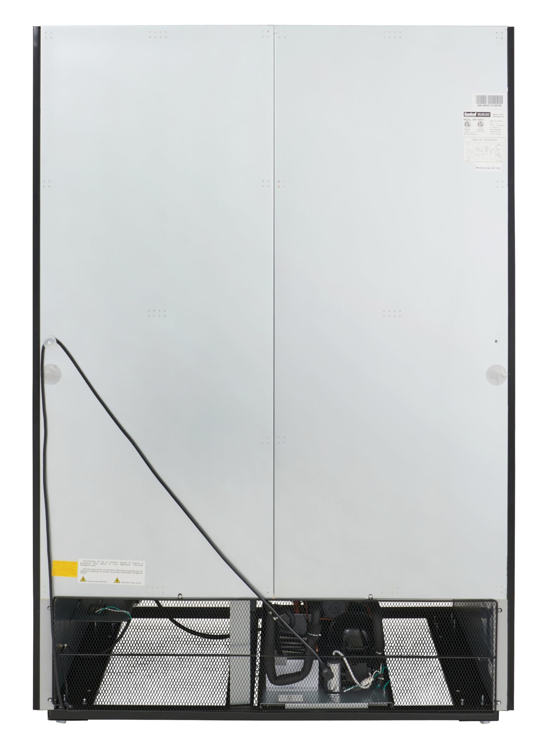 Kratos Commercial Display Refrigerator- Swing Glass 2 Door Merchandiser- 54" W 48 cu ft (69K-720)