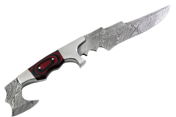 Custom handmade Damascus steel fixed blade hunting knife. PPI-12