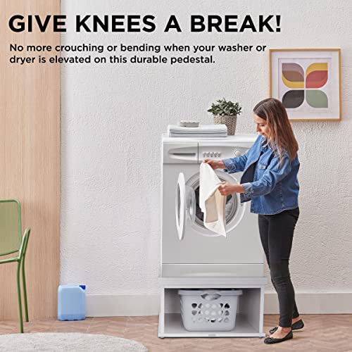 Ivation | Wooden Laundry Pedestal for Washer & Dryer, Made to Fit All Machines - Whirlpool, LG, GE, Samsung, and More, Made of Durable Solid Wood Material, 33.86β x 29.92β