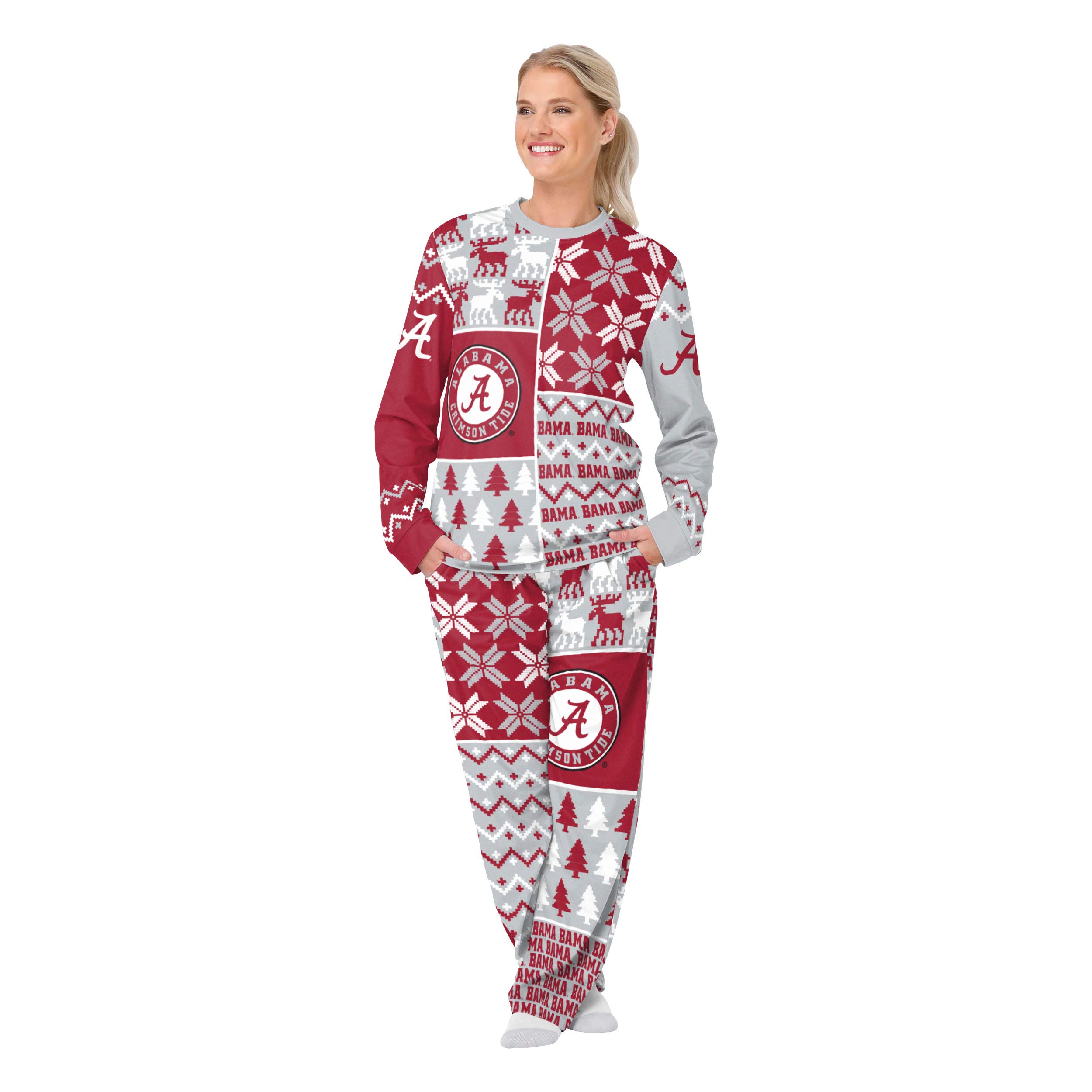 Clemson Tigers NCAA Busy Block Family Holiday Pajamas - Womens - L