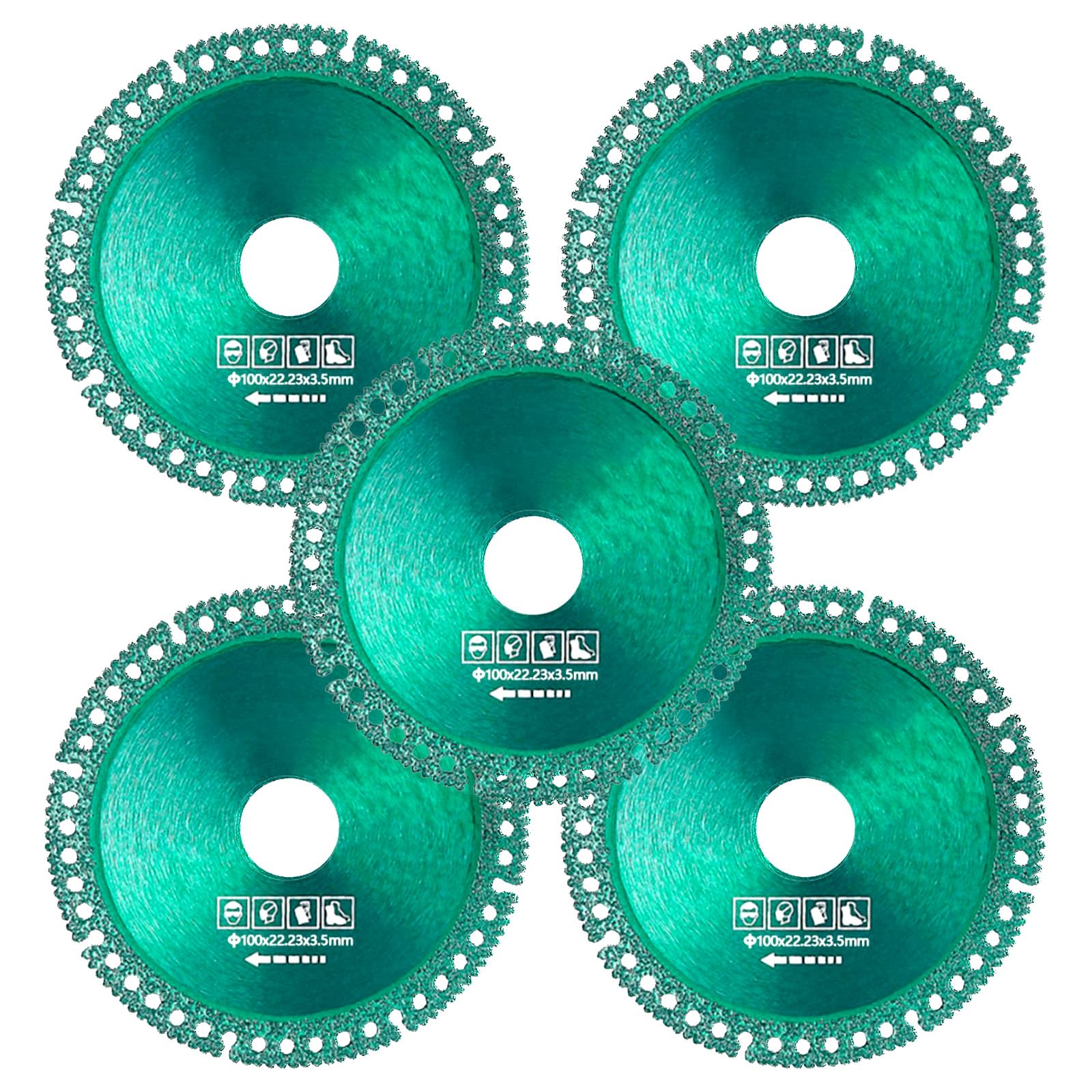 Indestructible Disc for Grinder, 5Pcs 100mm Indestructible Disk Multifunctional Cutting Saw Blade Ultra-Thin Diamond Circular Saw Blade for Angle Grinder(Inner Hole 22.23mm)