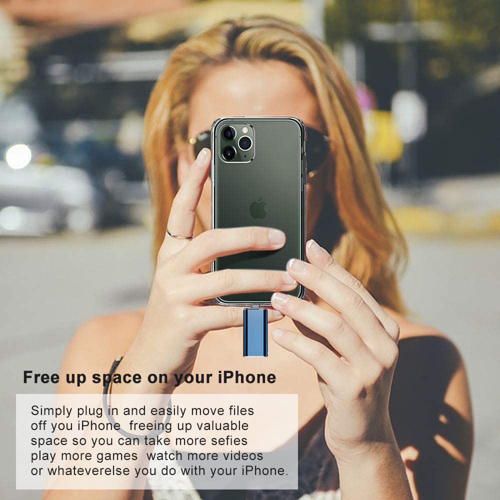 Flash Drive for iPhone 1TB, AUAMOZ USB iOS Memory Stick Photo Stick External Storage Thumb Drive for iPhone iPad Android Computer (Light Blue)