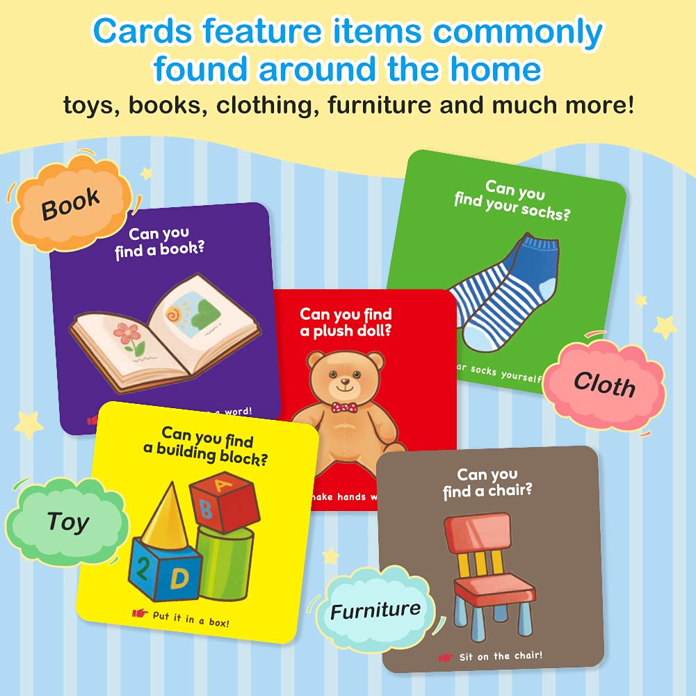 Scavenger Hunt Game for Kids, 27 Double-Sided Cards Amazing Indoor Find It Card Game for Toddlers Kids Learning, Ages 3+