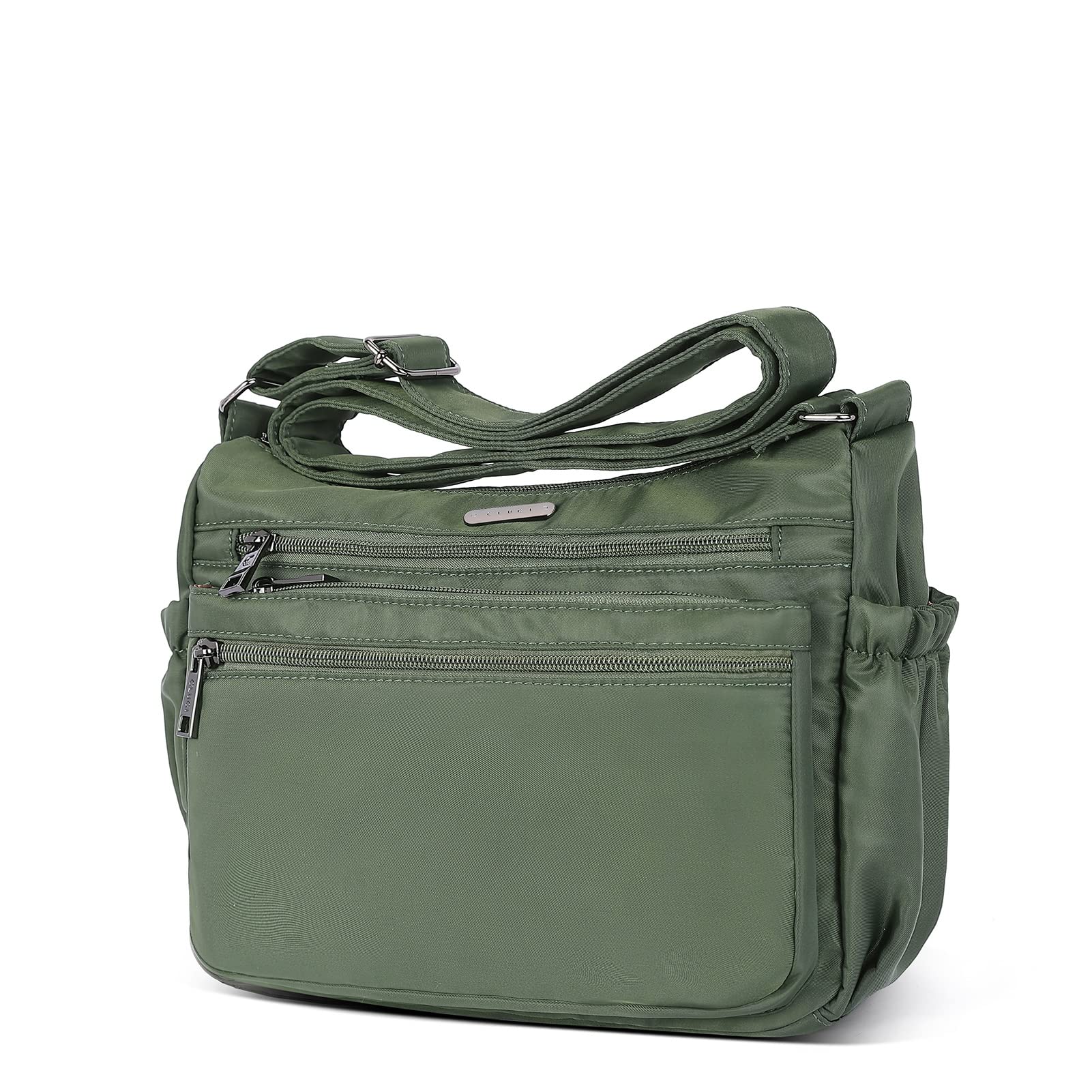 CLUCI Nylon Crossbody Purses for Women Waterproof Shoulder Multiple Pockets Bag Travel Handbag Green