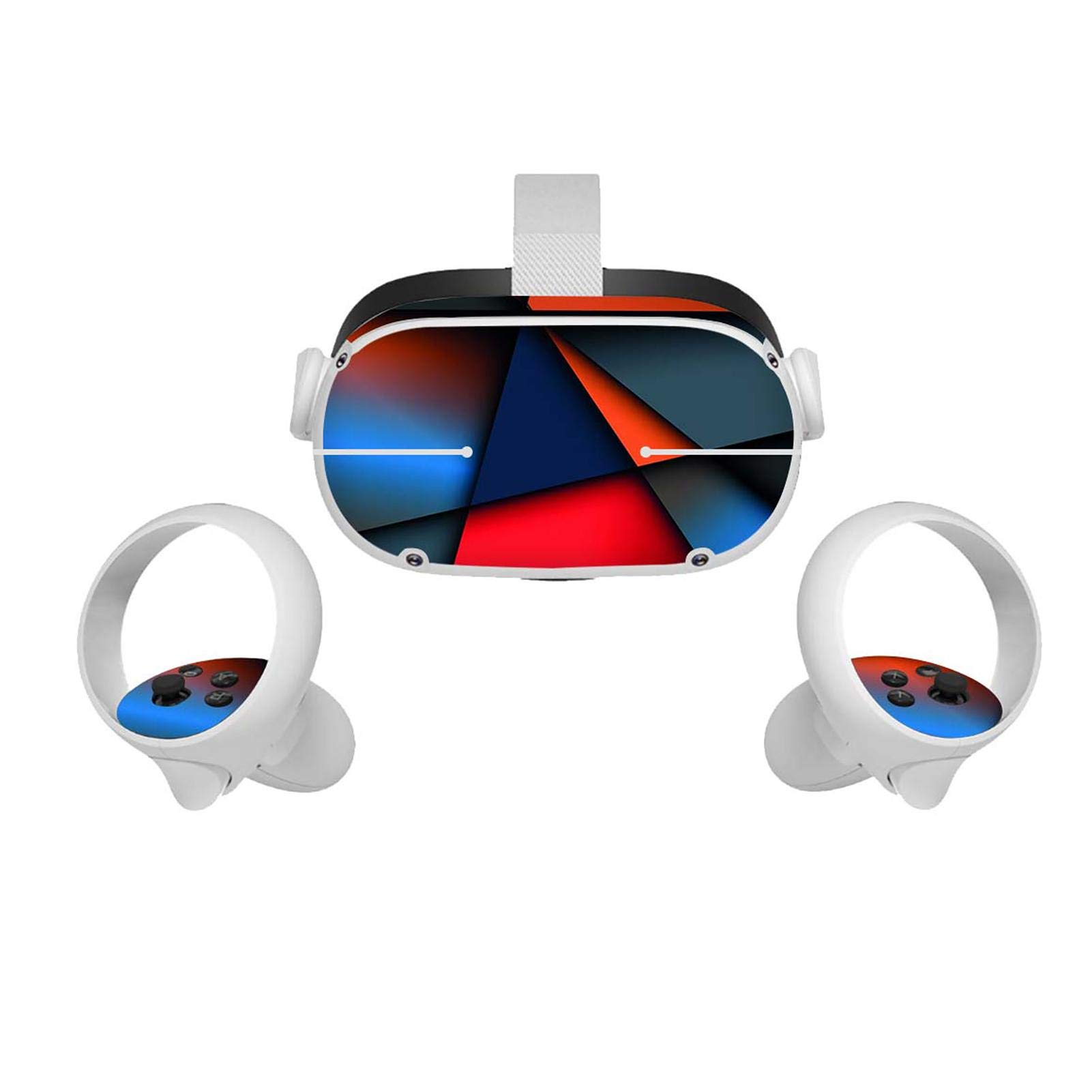 Cool VR Headset Skin Sticker for Oculus Quest 2 Accessories, Controller Grip Sticker, Multifunction Sweatproof Protective Sticker