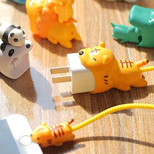 FRAPAN 6 Pairs USB Charger Cord Cable Protector, Cute Animal Cable Bites Charging Protective Covers, PVC Data Cable Protector Savers for Cellphone USB Cable Tablet Data Lines Accessories