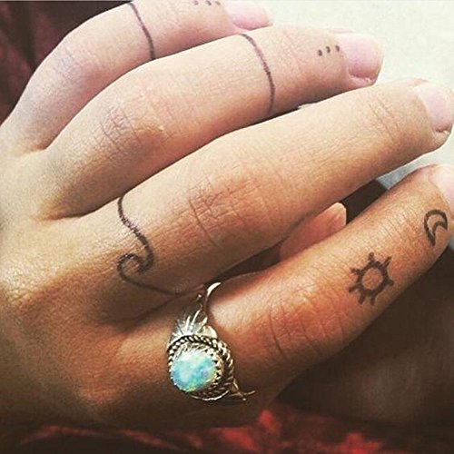 Chunky Rings Set 8Pcs Rings Set Natural Gemstone Fire Opal Diamond Ring Wedding Engagement Jewelry Retro Party Band Rings Rose Gold Silver