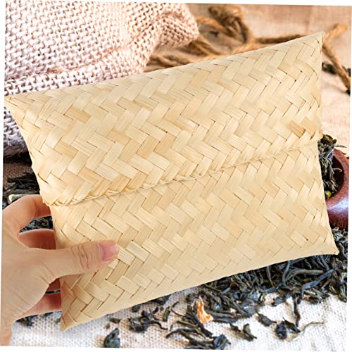 Hemoton 5pcs Bamboo Pillow Gift Box Pallet Racking Tablescape Decor Thai Sticky Rice Pillow Box Woven Sundries Basket Small Bamboo Woven Box Desktop Organizer Woven Baskets for Storage