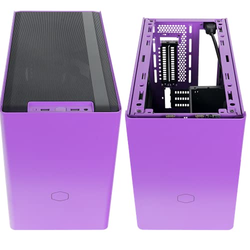 Cooler Master NR200P Nightshade Purple SFF Small Form Factor Mini-ITX Case, Tempered Glass or Vented Panel, Vertical Mounting GPU, PCI Riser Cable, Triple-Slot GPU, Tool-Free (MCB-NR200P-PCNN-S00)