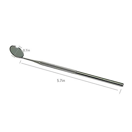 QITOO Stainless Steel Mouth Mirror Tool Checking Eyelash Makeup Mini Mirror Cleaning Inspection Reflector Instrument Tools with Handle