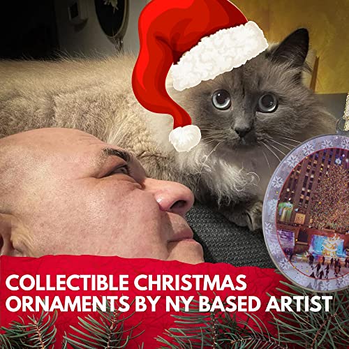 Rockefeller Center Christmas Night - New York City Christmas Ornament - Christmas Tree Ornament from Christmas in NYC Collection - Double Sided with Glitterā¦