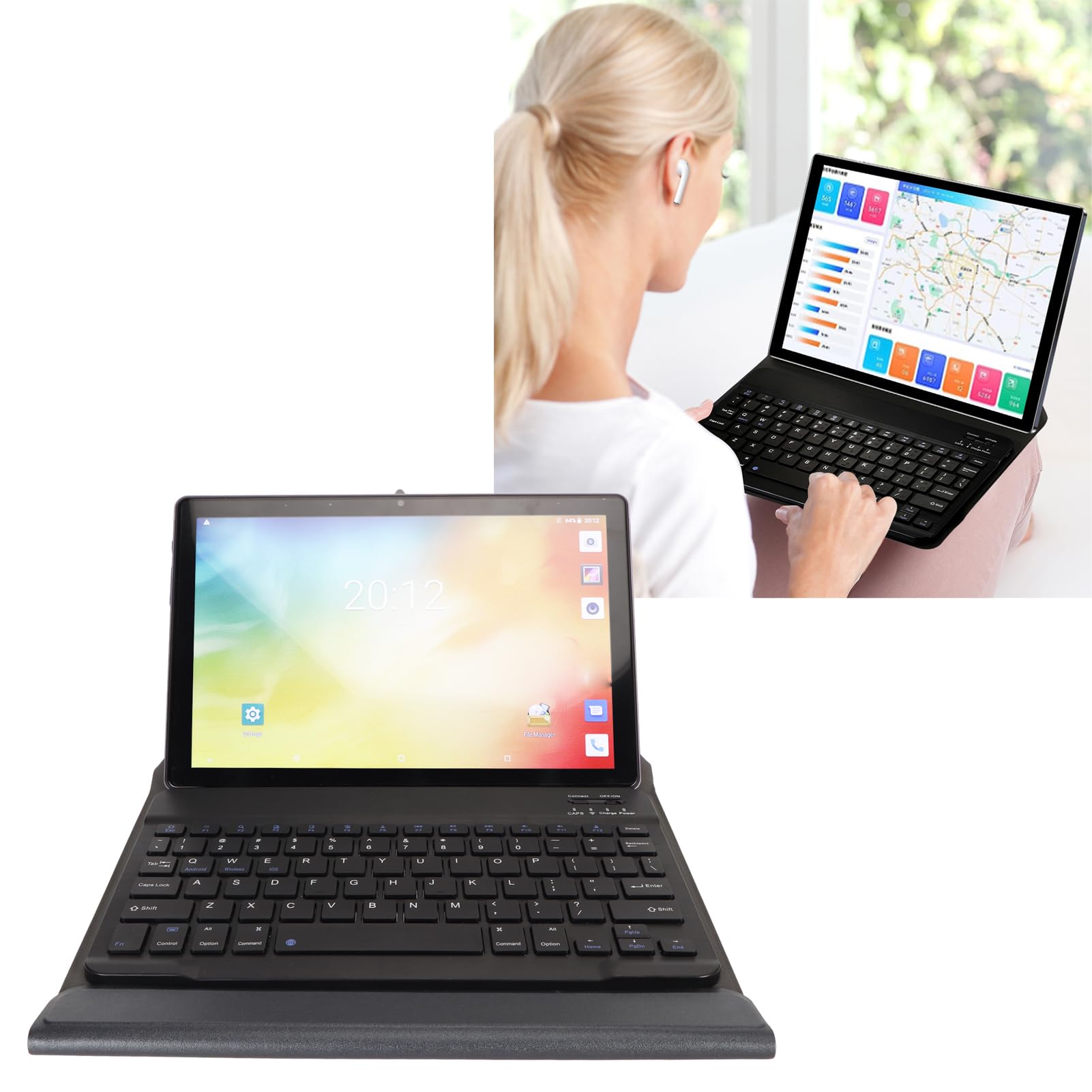 DAUZ Tablet for Android 12, 10 Core CPU Tablet Front Rear Camera for Home for School (#2)
