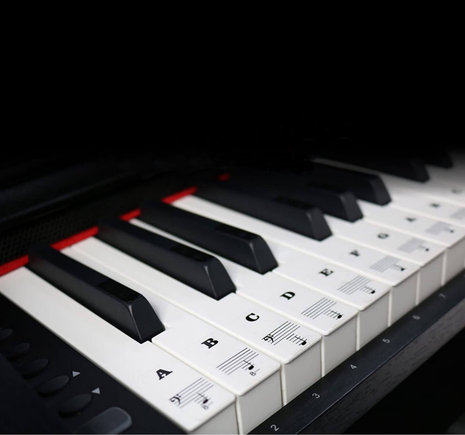 Piano Keyboard Stickers for Beginners 88/61/54/49/37 Key. Large Bold Letter Piano Stickers Perfect for kids Learning Piano, Transparent and Removable