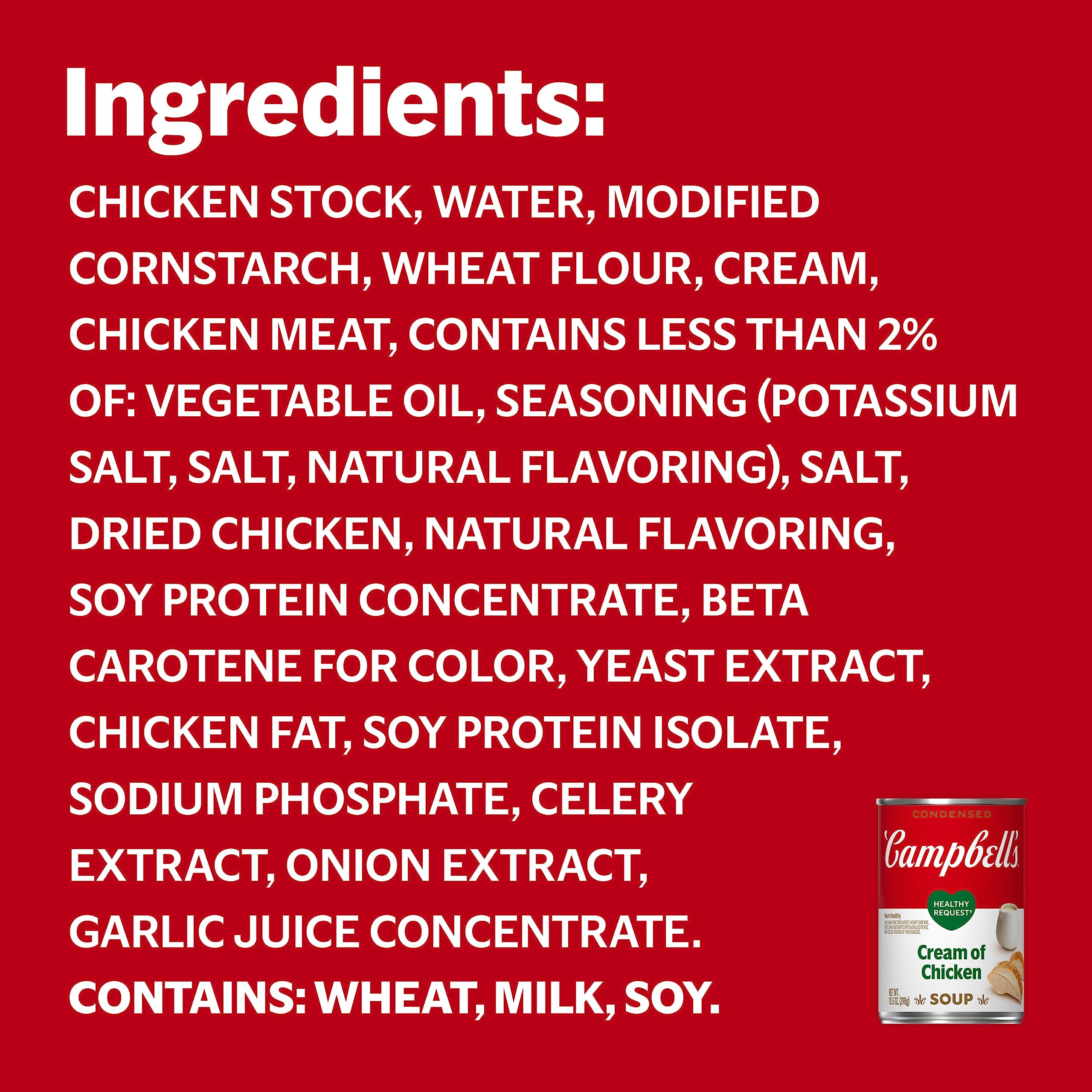 Campbell's Condensed Heart Healthy Cream of Chicken Soup, 10.5 oz Can (12 Pack)