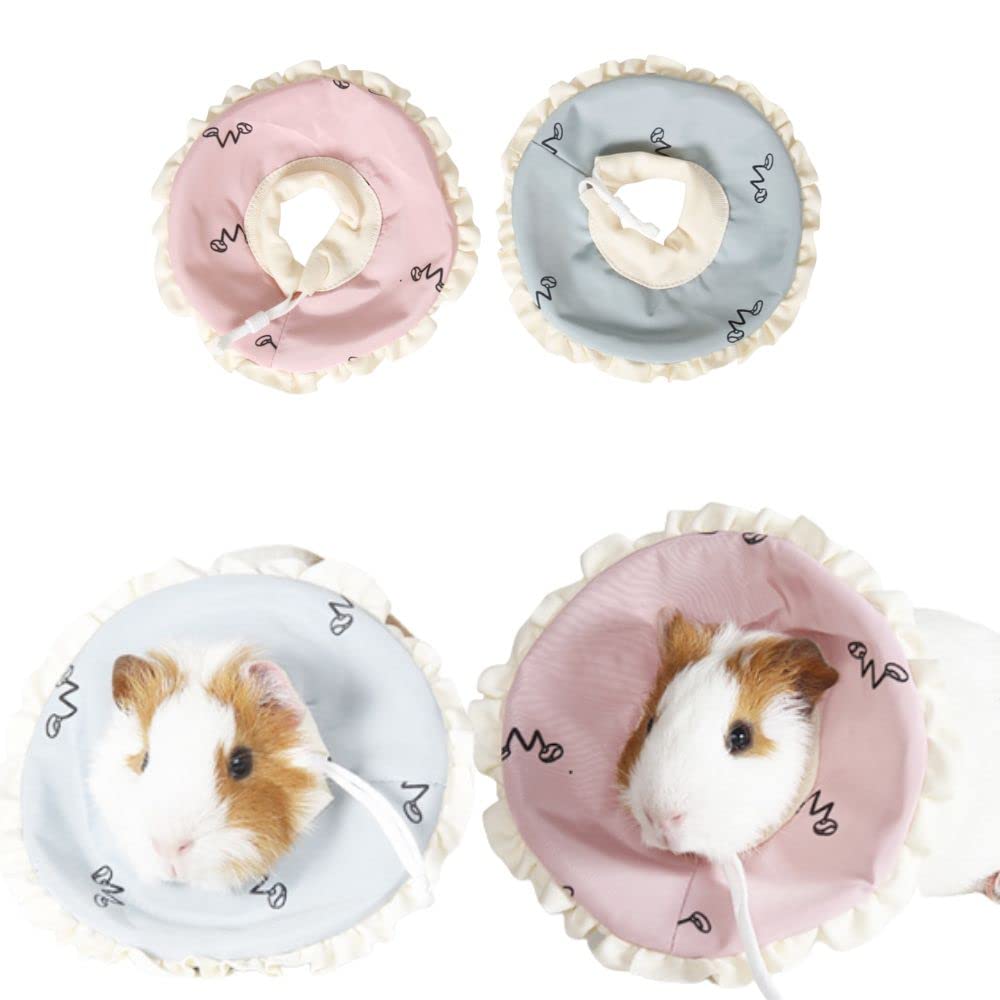KUNBIUH Adjustable Guinea Pig Cone Pet Recovery Collar,Soft Pet Recovery Collar for Rabbits/Chinchilla/Kittens After Surgery Wound Healing,Elizabeth Neck E-Collar for Small Animals (S)