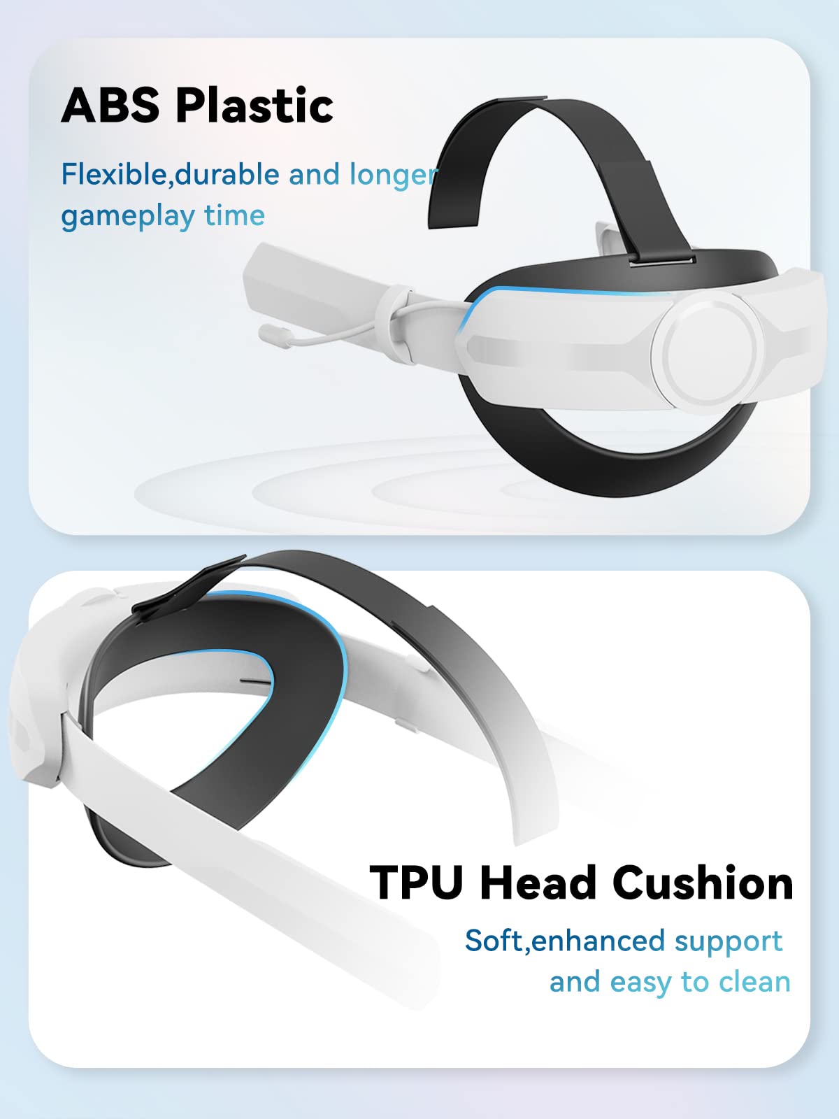 CNBEYOUNG 6000mah Battery Pack Head Strap Compatible with Meta Oculus Quest 2, Adjustable Elite Strap Accessories Extended 4hrs Extra Playtime, Adapt to The Official and Most 3rd-Party Carrying Case