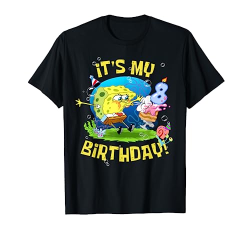Mademark x SpongeBob SquarePants - Spongebob It's My 8th Birthday Cake Eight Years Spongebob T-Shirt