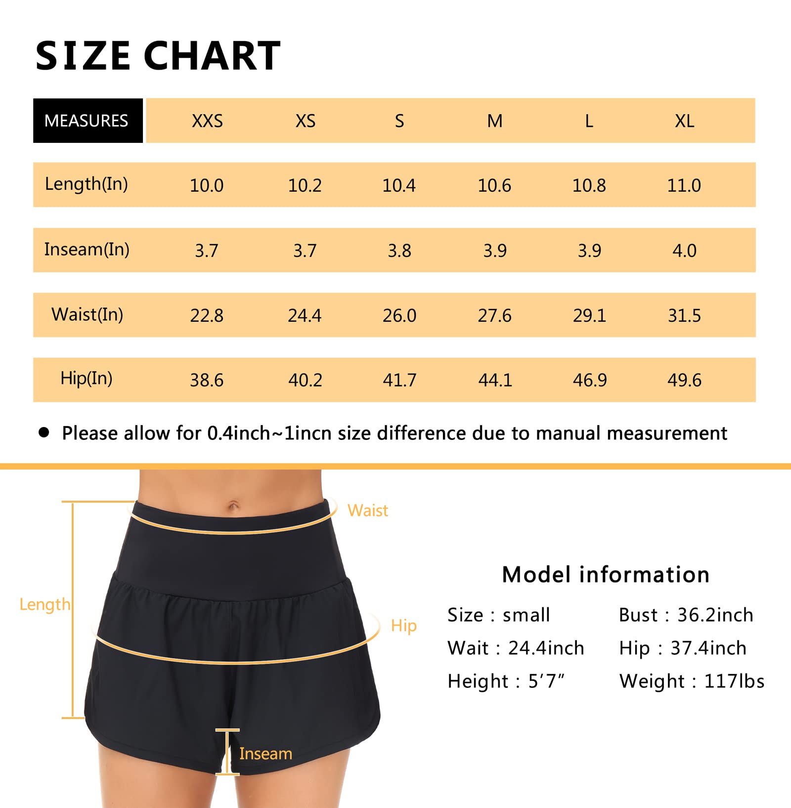 Dragon Fit Womens High Waisted Running Shorts Quick Dry Athletic Workout Shorts with Mesh Liner Zipper Pockets (Small, Denim Blue)