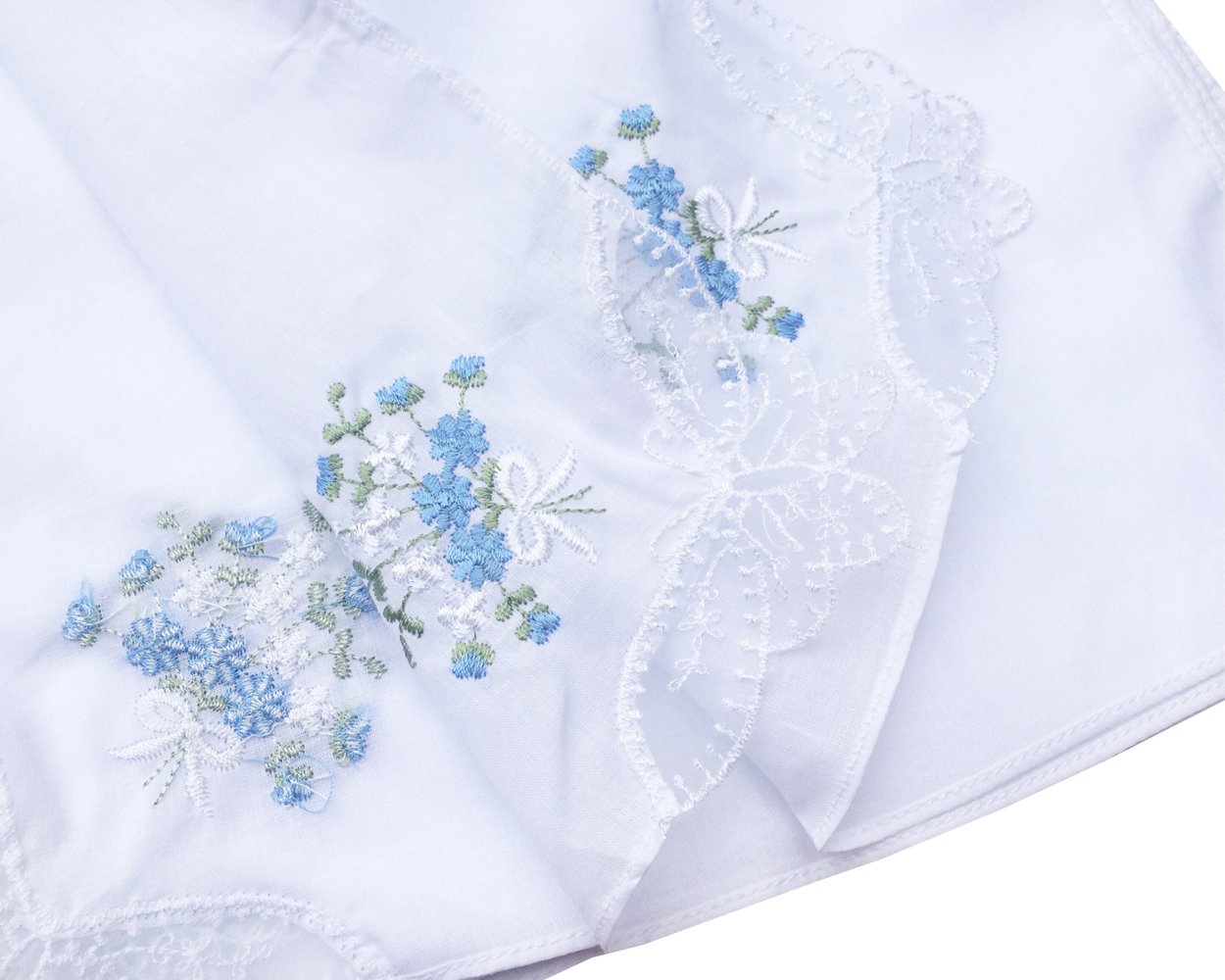 Cotton Embroidered Ladies Lace Handkerchiefs Pack